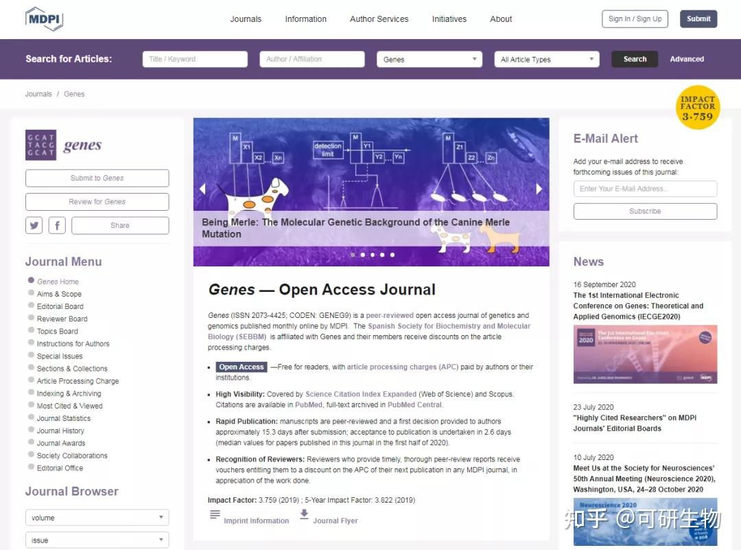 Genes：一本开放式遗传学和基因组学期刊 - 知乎