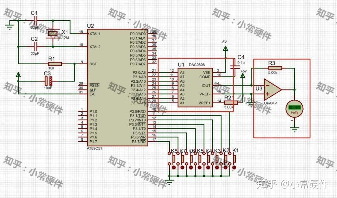 基于51单片机的数字电压检测系统DAC0808（含Keil程序和Proteus文件） - 知乎