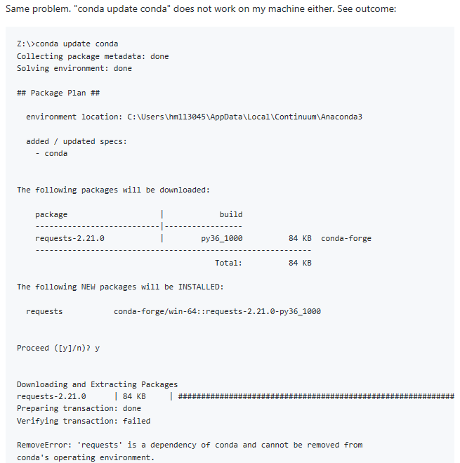 更新conda update conda 遇到的问题 - 知乎