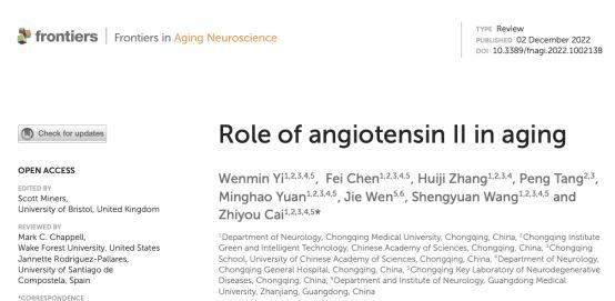 Front.aging neurosci全面综述：血管紧张素II在衰老中的作用 - 知乎