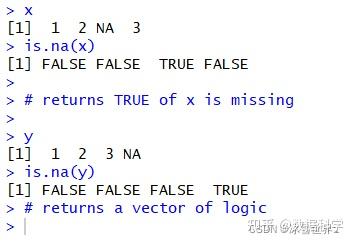 R语言使用is.na函数查看数据对象中是否包含缺失值NA、返回逻辑判断向量或者矩阵（logical vector/matrix） - 知乎