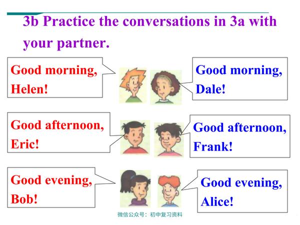 【英语课件】人教版初中七年级上册英语 Unit1 Good morning!（3a-4b)ppt - 知乎