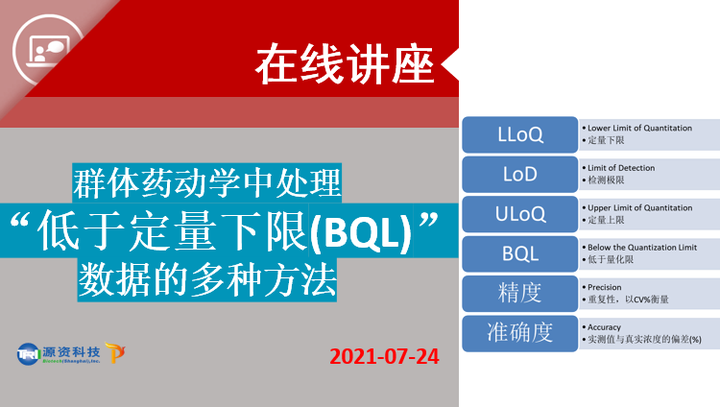 【在线讲座】群体药动学中处理“低于定量下限(BQL)“数据的多种方法 - 知乎