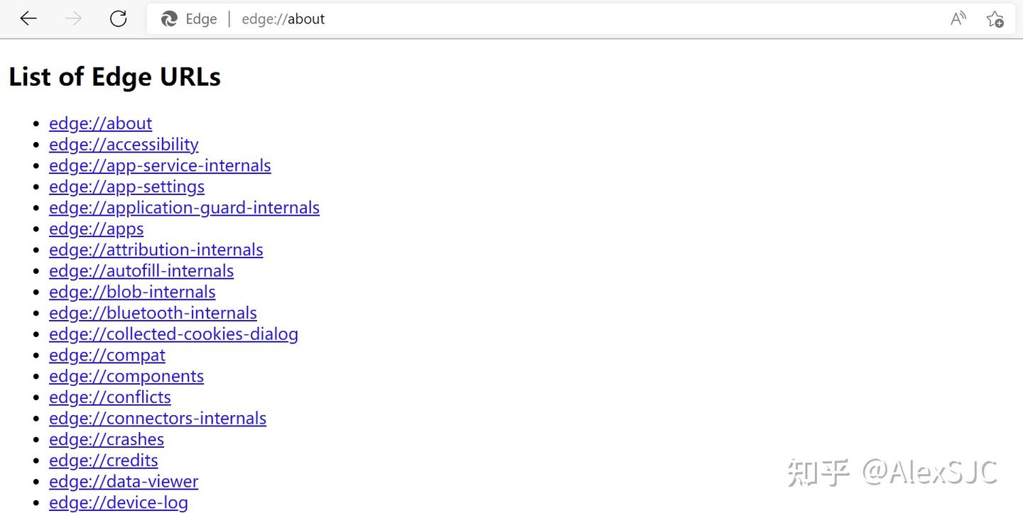 Edge内置URL列表 - 知乎