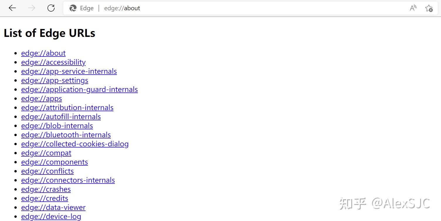 Edge内置URL列表 - 知乎