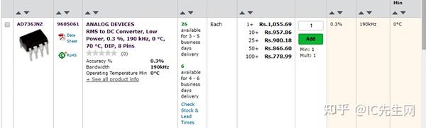 使用IC AD736设计真有效值至直流转换器 - 知乎