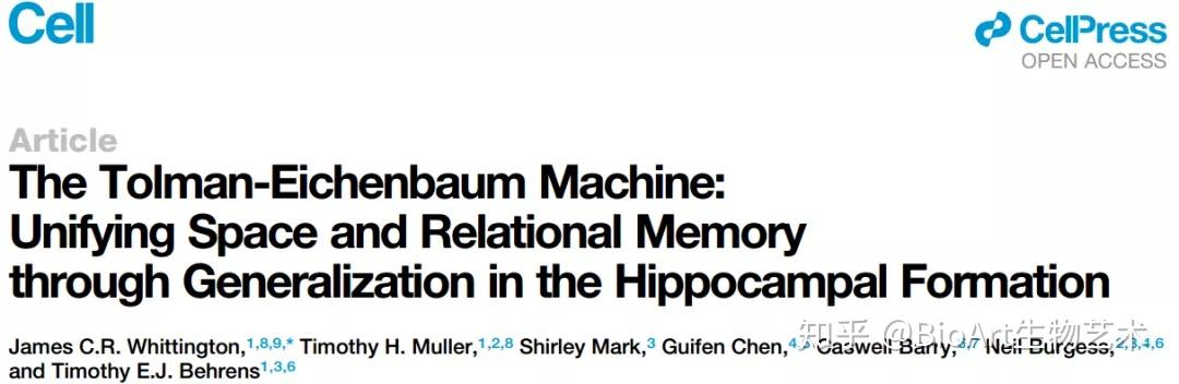 Cell | 机器学习通过对海马结构的泛化来整合空间和关联记忆 - 知乎