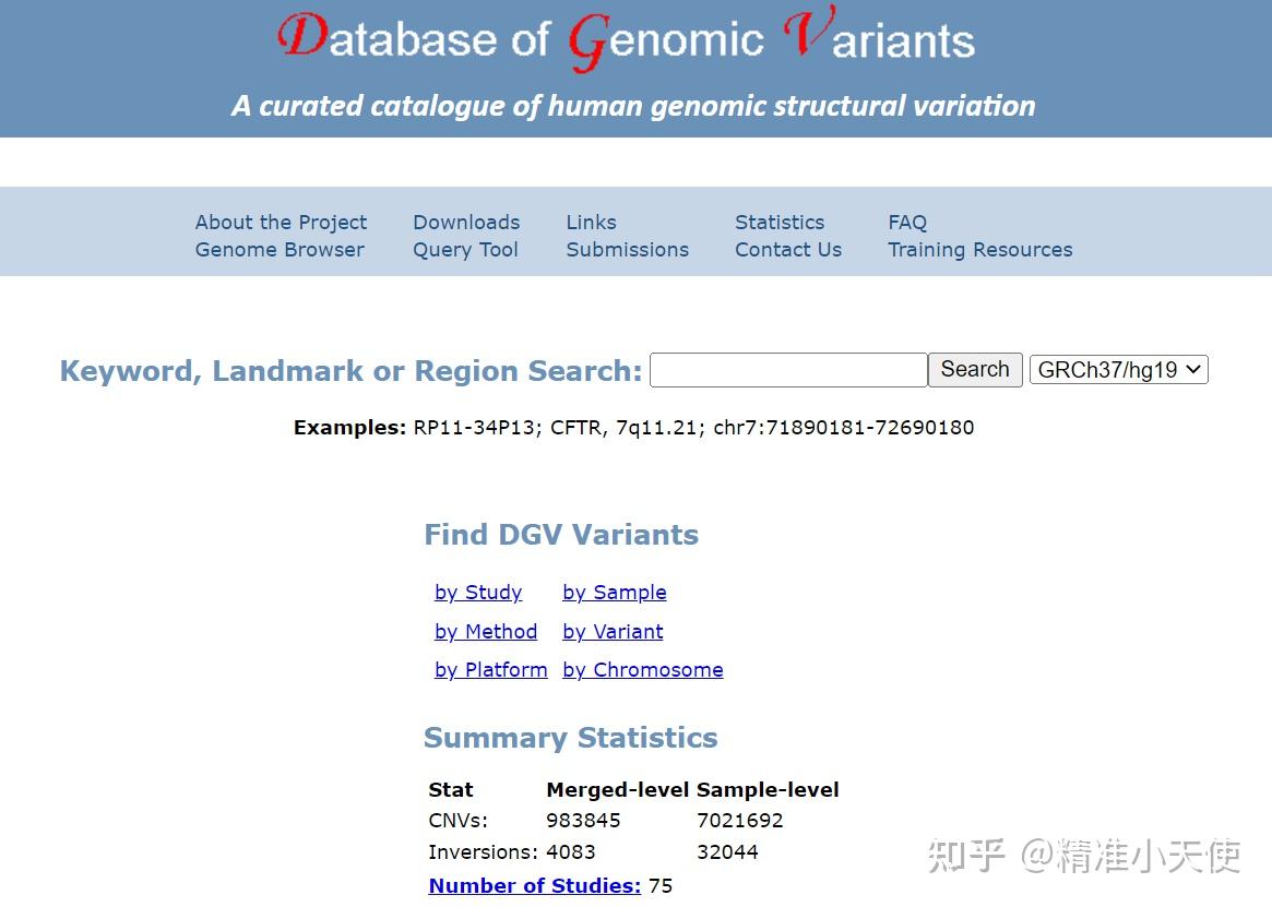1---遗传病数据库----DGV数据库（健康人群结构变异频率数据库） - 知乎