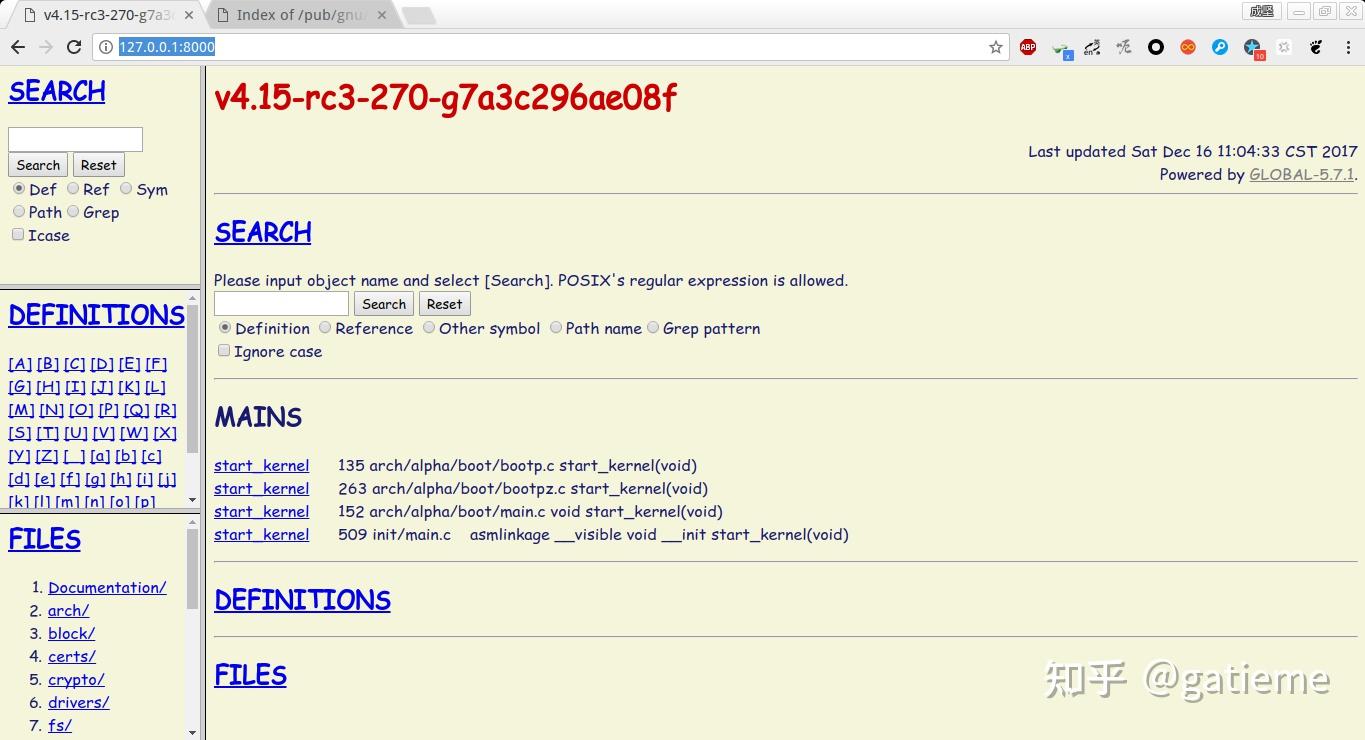 Ubuntu 安裝 GNU Global(gtags) 阅读Linux内核源码 - 知乎