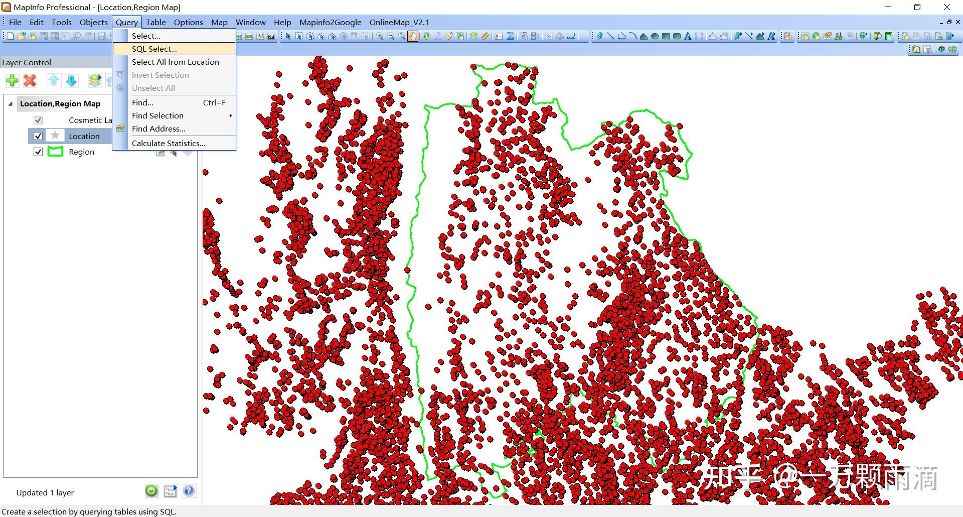 Mapinfo软件SQL方式提取指定区域内点图层 - 知乎