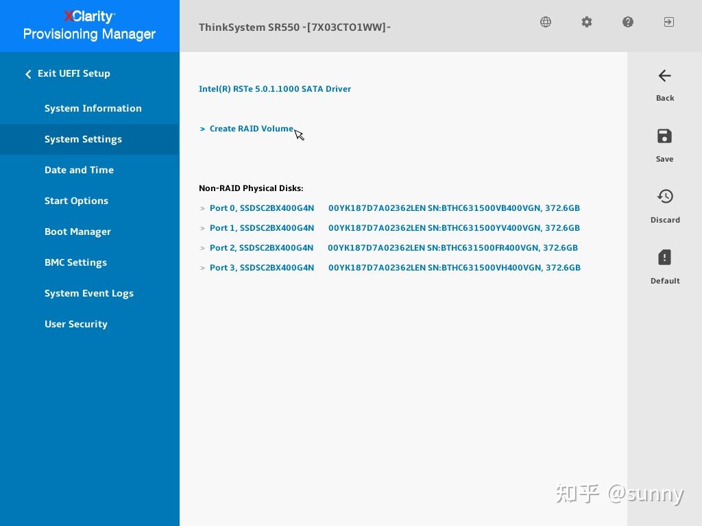 ThinkSystem及System x联想服务器配置板载RSTe SATA RAID阵列的基本操作 （转） - 知乎