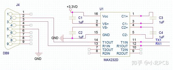 DB9与MAX232的连接方式及pcb设计 - 知乎