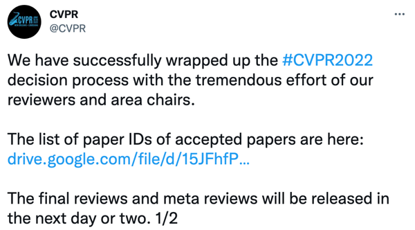 CVPR 2023 接收结果出炉！录用2360篇，接收数量上升12%（附最新论文速递） - 知乎