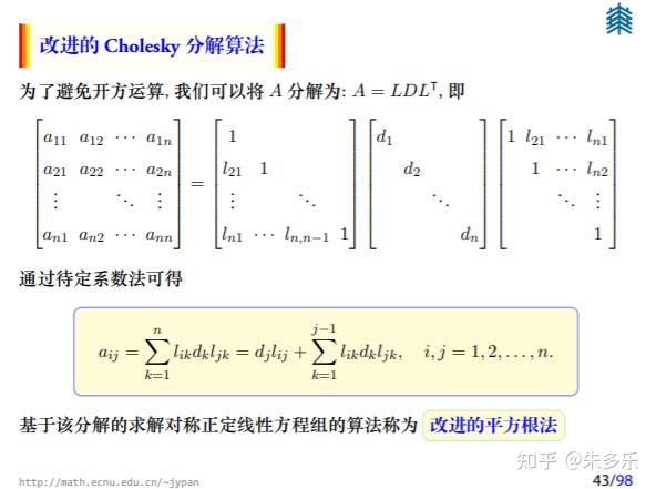 正定矩阵的Cholesky分解 - 知乎