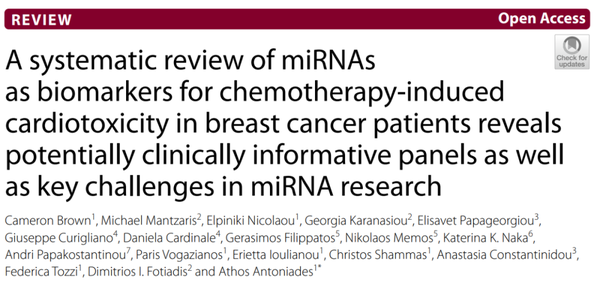 miRNA作为生物标志物预测乳腺癌患者化疗相关心血管毒性 - 知乎
