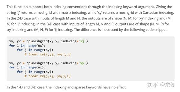 【numpy】np Meshgrid函数使用详解 知乎