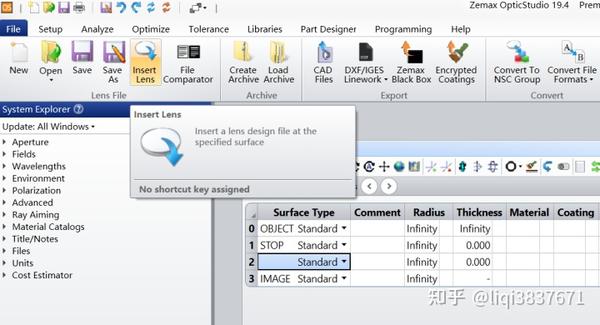 zemax将多个零件zmx文件导入一个新建zmx文件中 - 知乎