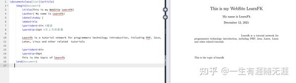 无涯教程 - Latex 格式(Format) - 知乎