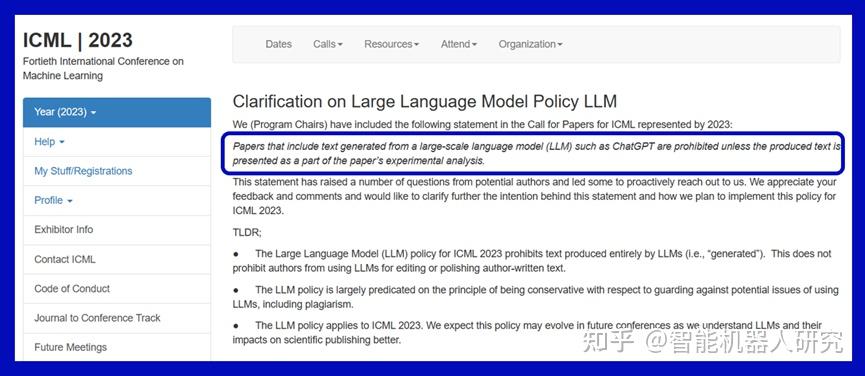 这一次，ChatGPT被“点名批评”？ICML 2023论文征稿公告最新发布，禁用大规模语言模型！ - 知乎