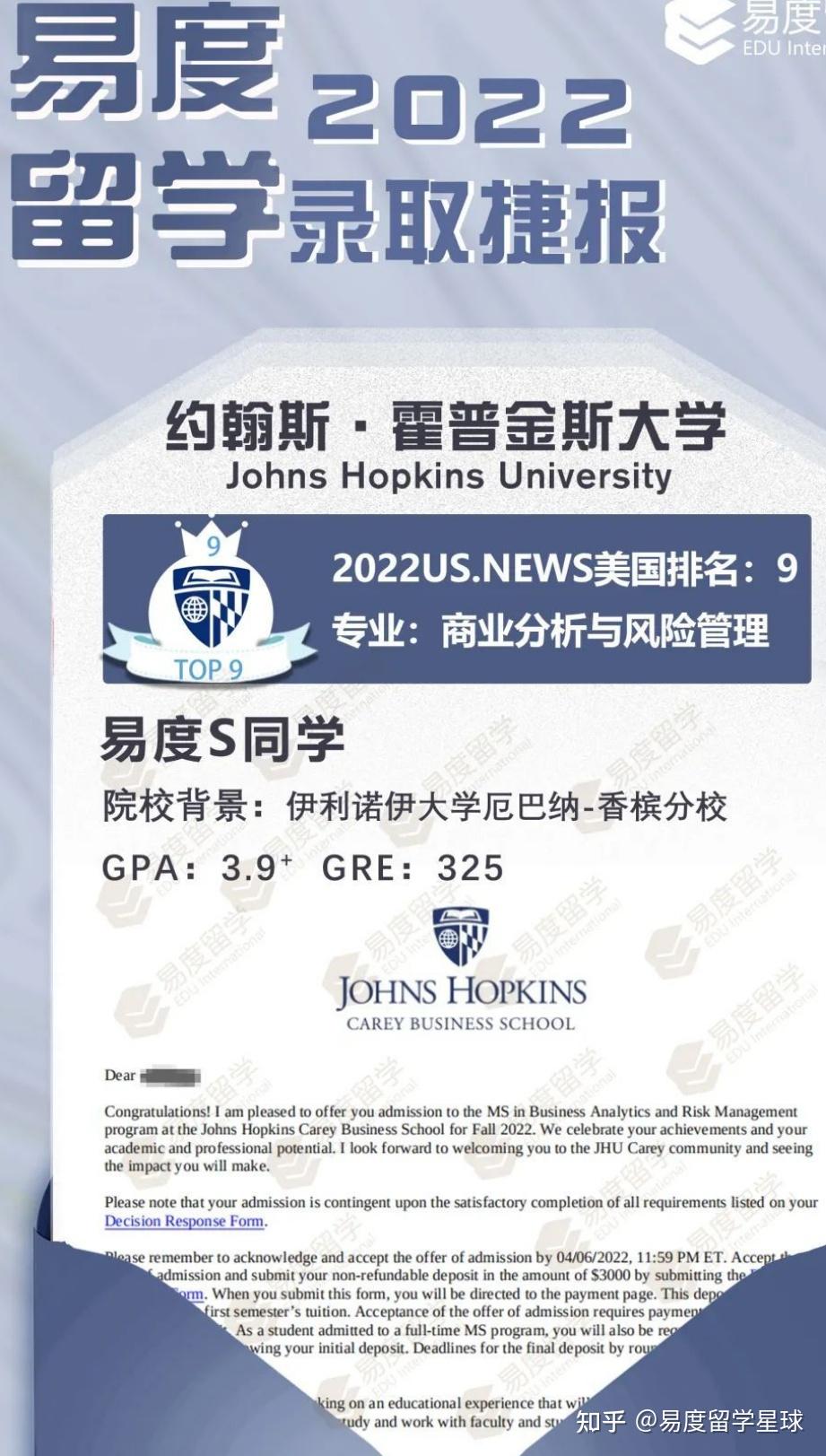 【易度留学】23Fall注意！JHU商学院6大硕士项目今日开放申请，你准备好了吗？ - 知乎