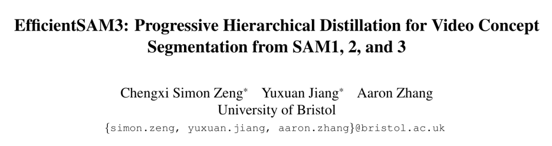 在路上了~布里斯托大学EfficientSAM3：三阶段渐进式蒸馏，让SAM3在手机上也能跑概念分割 - 知乎
