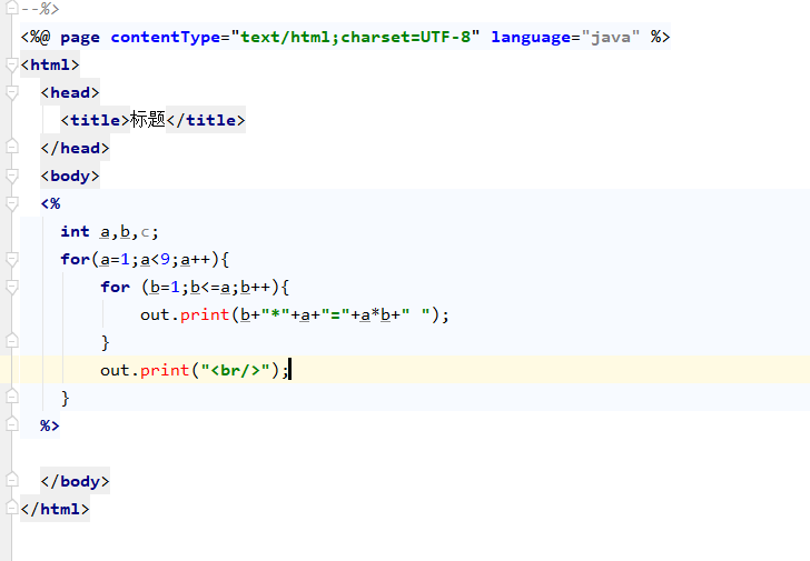 Idea jsp 输出九九乘法表 - 知乎