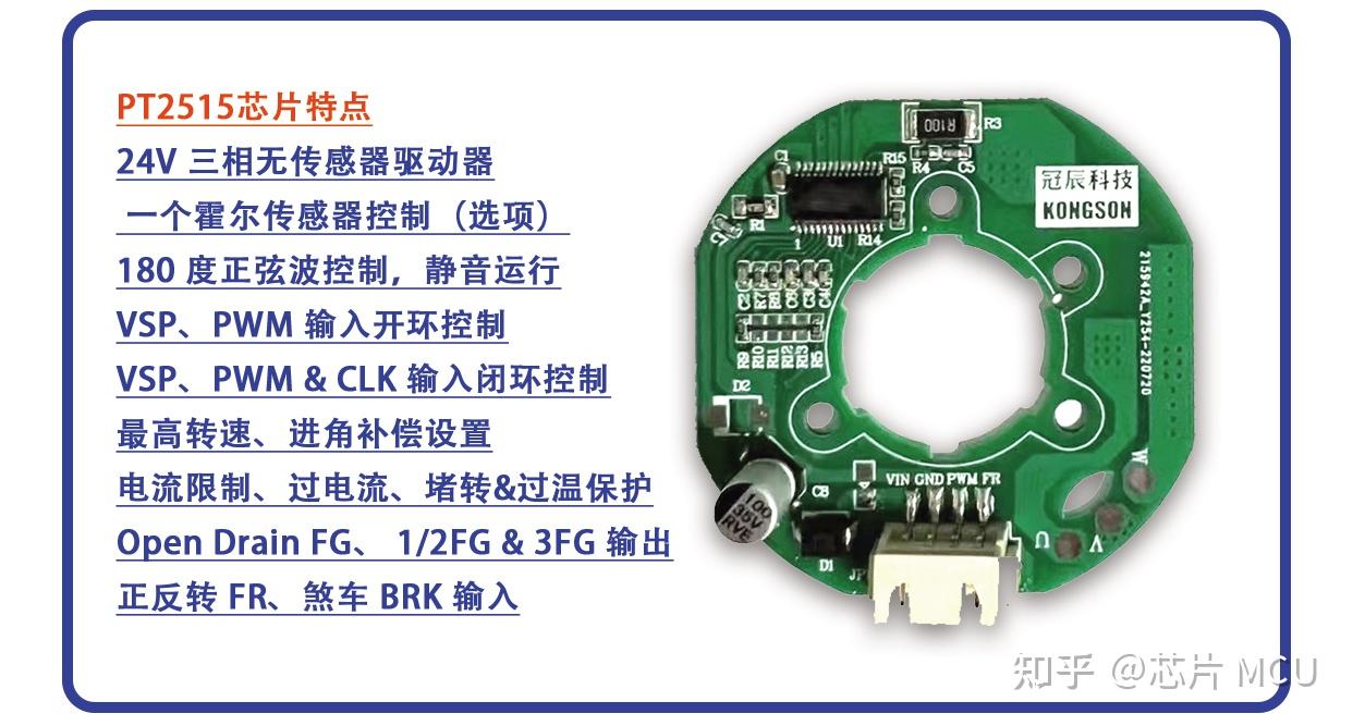 直流无刷电机小功率紧凑空间应用 PT2515 三合一单芯片，可提供24V/1A 应用。水泵，风扇，趴地扇等应用领域 - 知乎