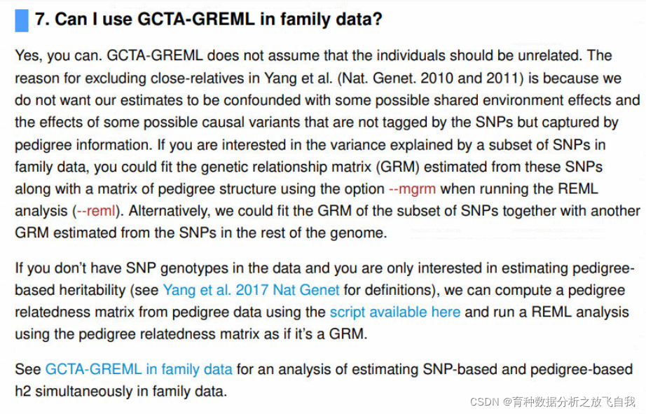 GCTA学习4 | GCTA说明文档--功能分类及常见问题 - 知乎