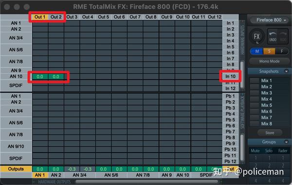 用RME声卡录音时如何使用TotalMix将话筒输入通道映射到1/2输入声道 - 知乎