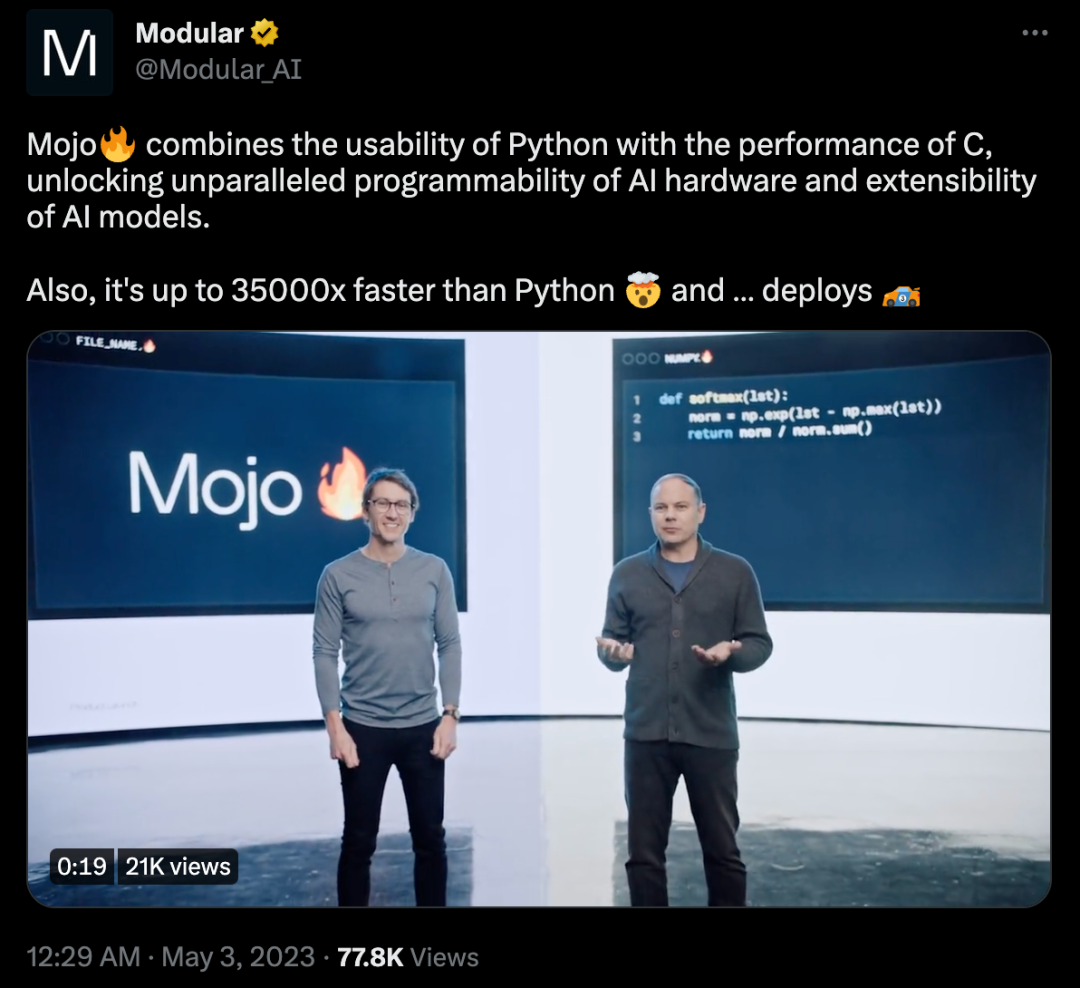 编译器大佬Chris Lattner全新编程语言「Mojo」：兼容Python核心功能，提速35000倍 - 知乎