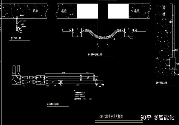 弱电工程桥架与KBG管安装大样图，CAD格式 - 知乎