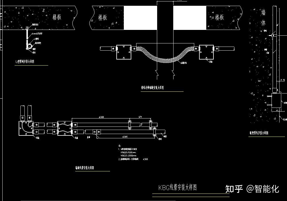 弱电工程桥架与KBG管安装大样图，CAD格式 - 知乎