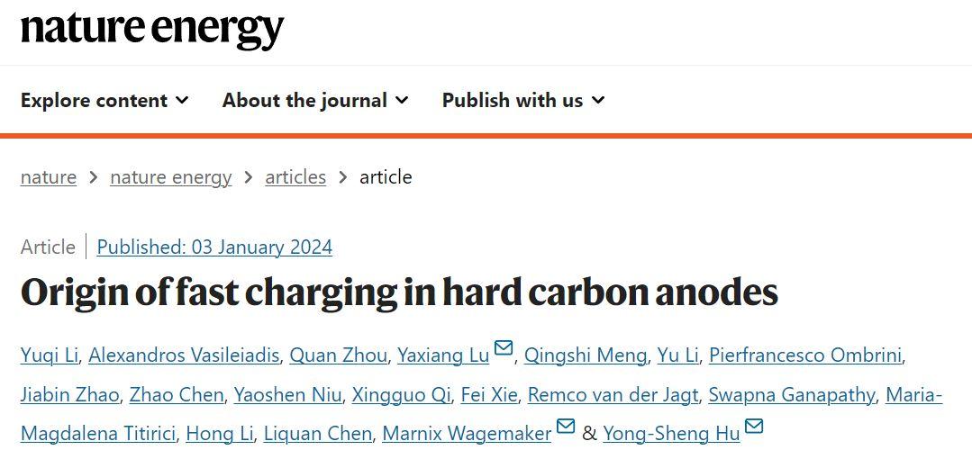 DFT+实验-胡勇胜最新NatureEnergy聚焦快充型钠电 - 知乎