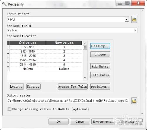 arcgis中tiff栅格文件重分类reclassfy后只有一类的原因 - 知乎
