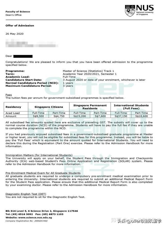 独家案例｜NUS统计offer六连击（背景、选校、文书对比）【上】 - 知乎