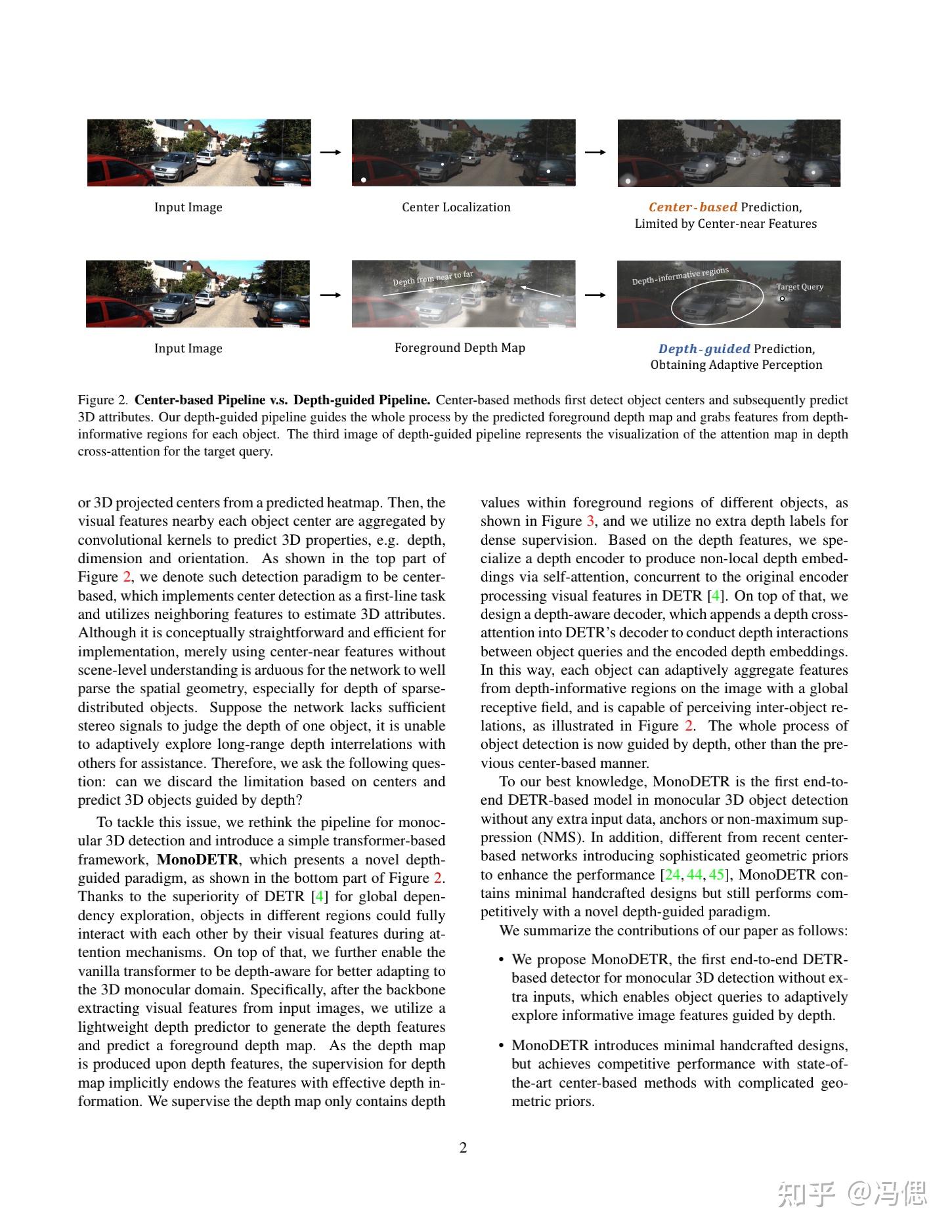 3d目标检测 图像 Monodetr Depth Aware Transformer For Monocular 3d Object Detection 知乎