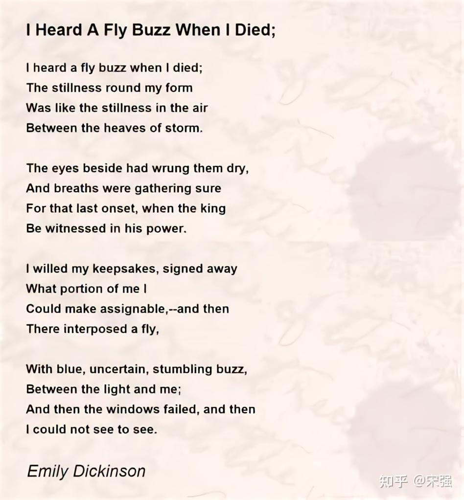Emily Dickinson(艾米莉·狄金森)《I heard a Fly buzz - when I died》《当我死的时候，我听到了 ...
