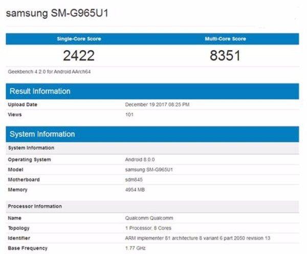 三星S9携骁龙845跑分数据曝光，又一跑分利器现身 - 知乎