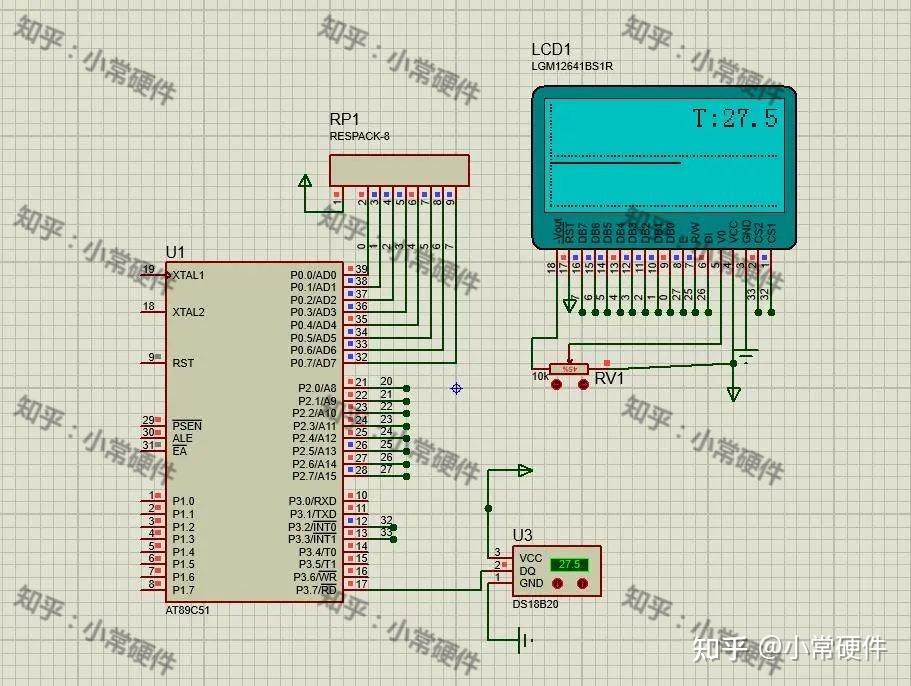 基于51单片机的温度显示-LCD12864（含Keil程序和Proteus文件） - 知乎