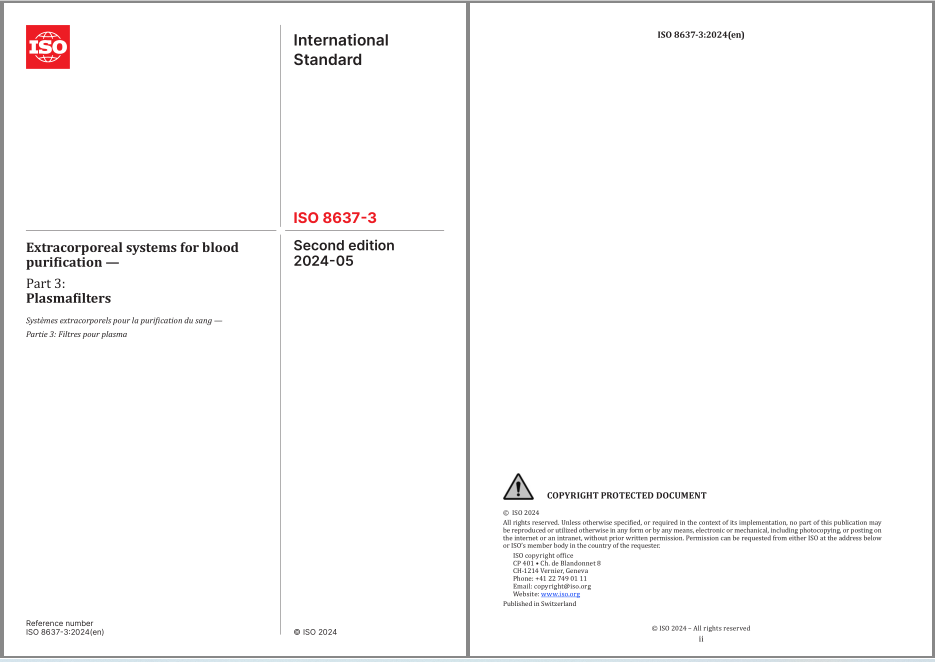 最新版本全文获取ISO 8637-3-2024【中文版翻译＋PDF原版】血液净化体外系统--第3部分:血浆过滤器 - 知乎