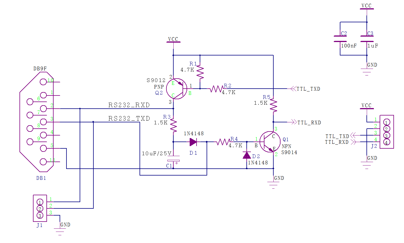 使用三极管来实现RS232转TTL电路 - 知乎