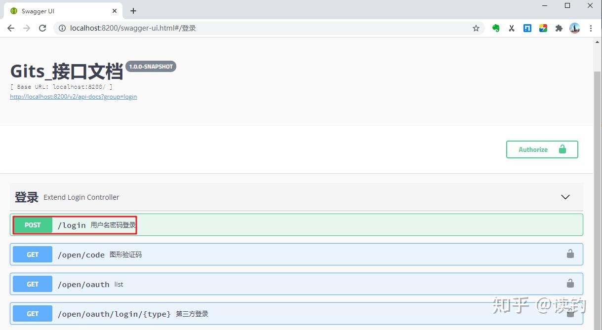 Swagger2进阶：集成统一认证和SpringSecurity的登录接口 - 知乎