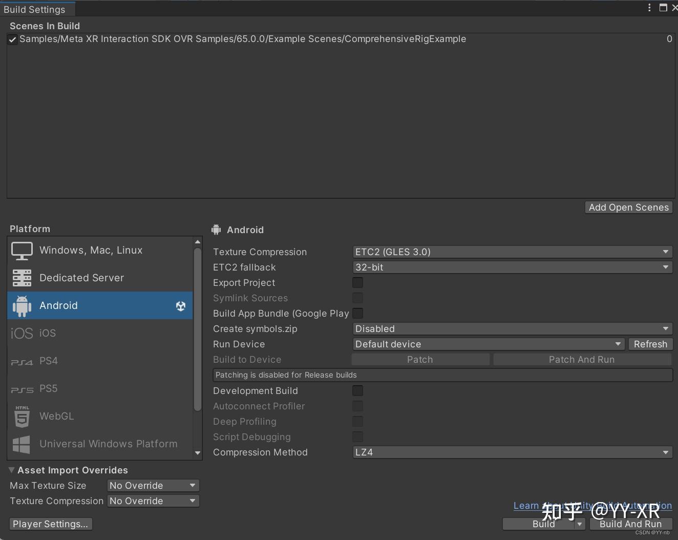 【重制版】Unity Meta Quest 一体机开发（一）：前期准备，Meta XR SDK导入和环境配置，配置玩家物体 - 知乎
