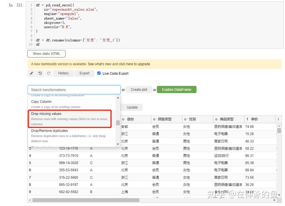 安利一个超好用的Pandas数据挖掘分析神器，Bamboolib - 知乎