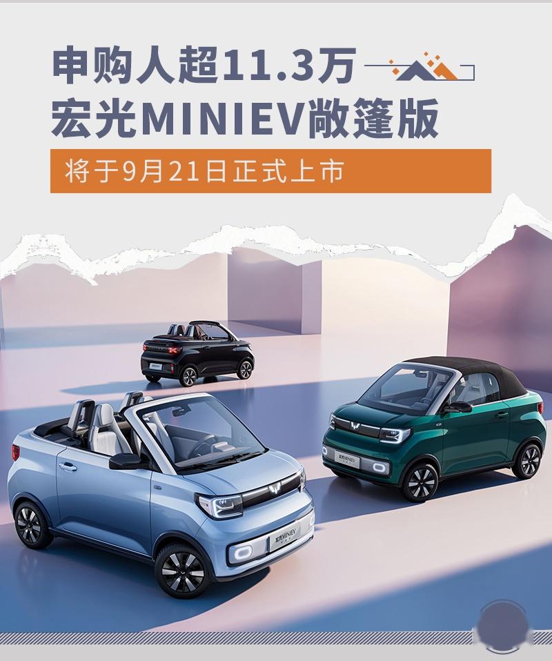 申购人超11.3万 宏光MINIEV敞篷版9月21日上市 - 知乎