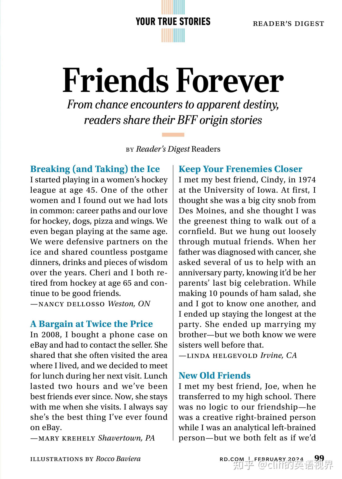 Reader's Digest | 永远的朋友 （Friends Forever） - 知乎