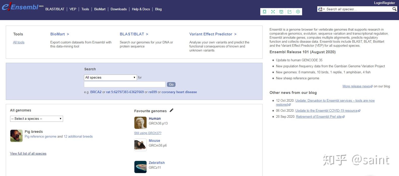 使用ensembl探索人类基因组 - 知乎