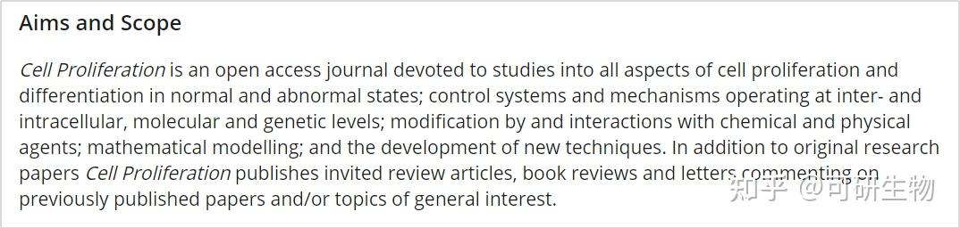 中科院院士主编的细胞生物学必读刊物：Cell Proliferation - 知乎