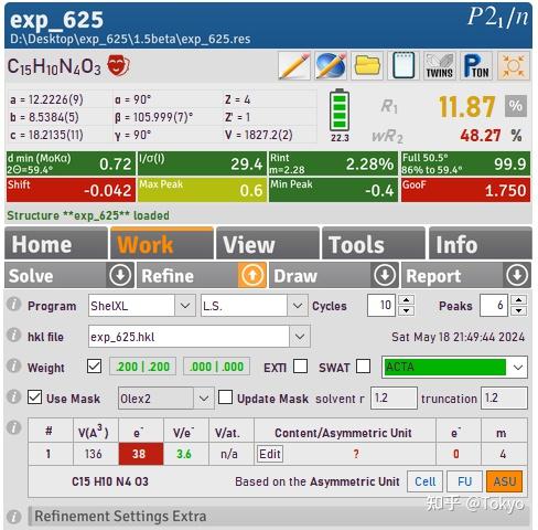 Olex2中溶剂遮掩及其标志 - 知乎