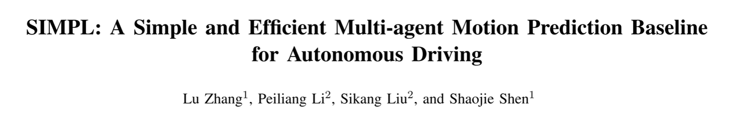港科大&大疆 | SIMPL：用于自动驾驶的简单高效的多智能体运动预测基准 - 知乎